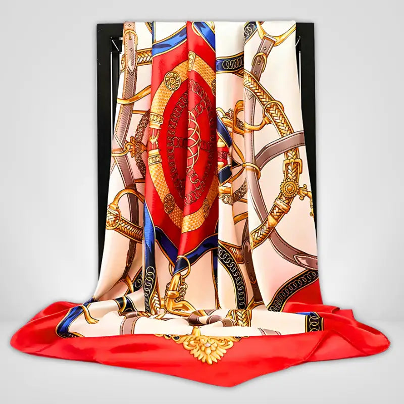 Grand Foulard en Soie Orange Et Blanc – Foularchic